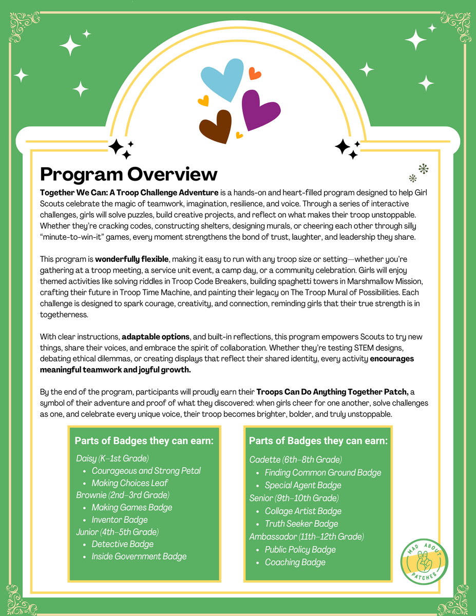 Together We Can: A Troop Challenge Adventure – Mad About Patches