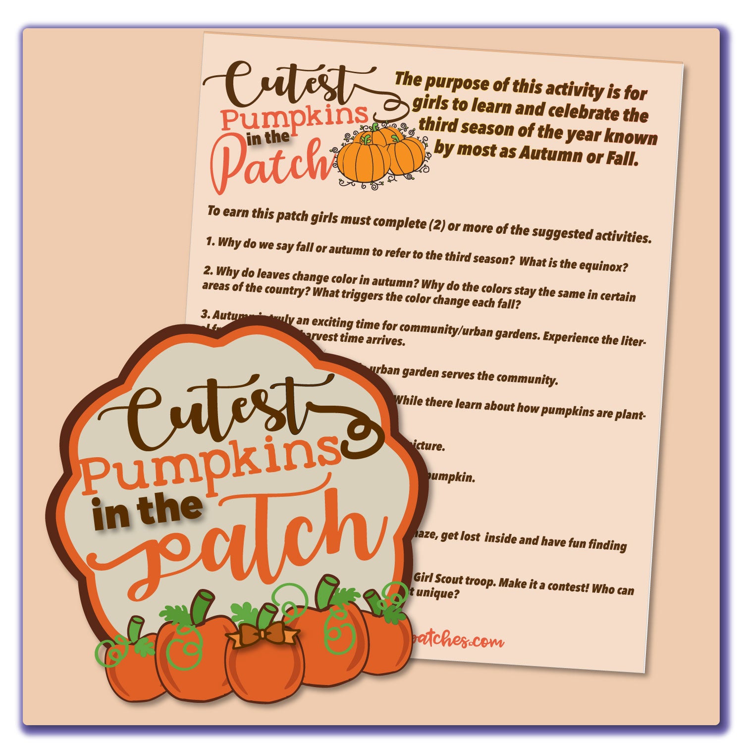 Cutest Pumpkins in the Patch Activity Sheet – Mad About Patches
